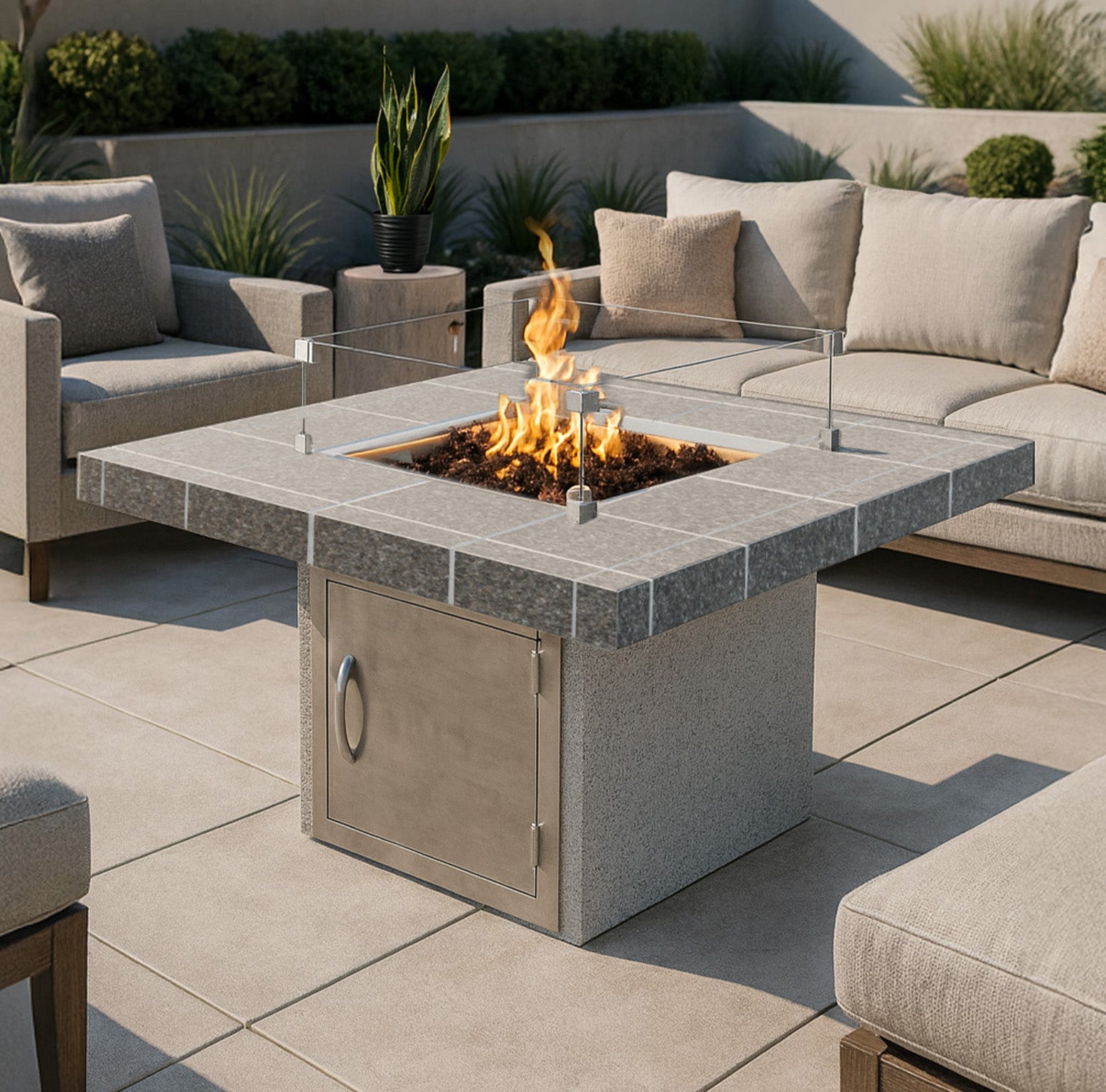 Cal Flame Mesa – Modern Contemporary Outdoor Gas Fire Pit – HomageRow