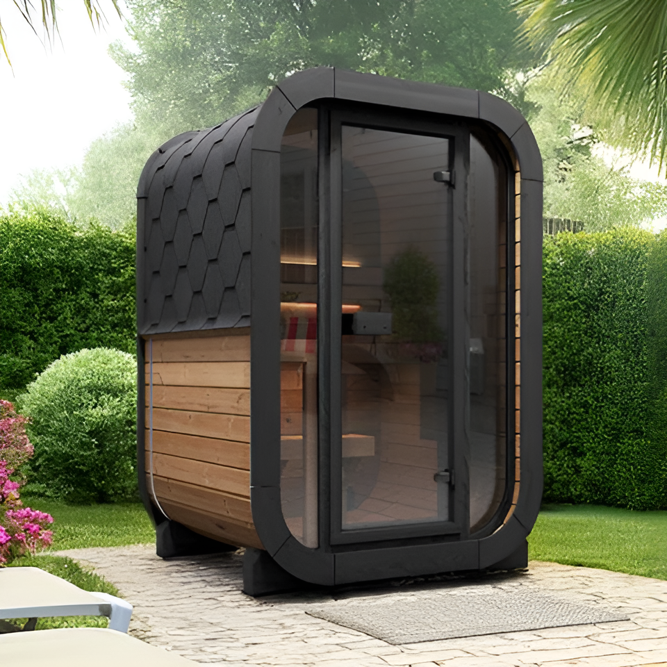 SaunaLife Model CL3G Cube-Series Outdoor Home Sauna Kit, Up to 2 Perso ...