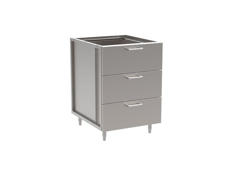 JW Metal Cabinets - Three Third Drawers - Aluminum - 3DB30-24-S ...